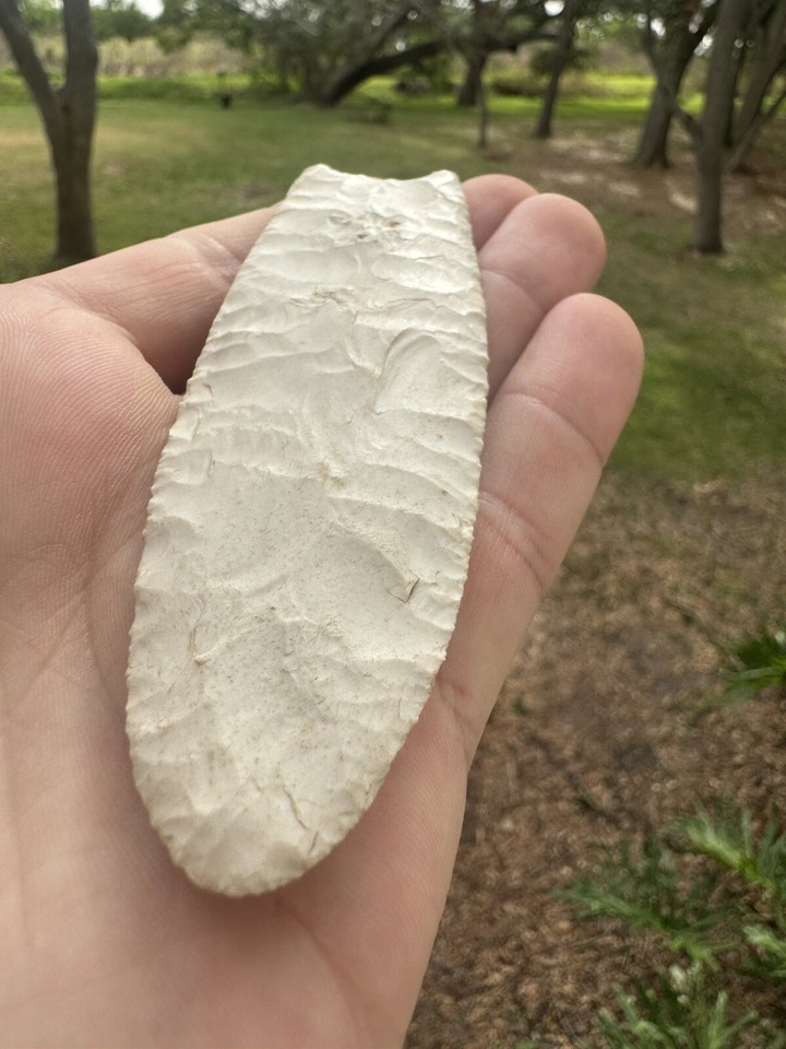 Native American Large White Paleo Fluted Clovis Point Arrowhead | eBay