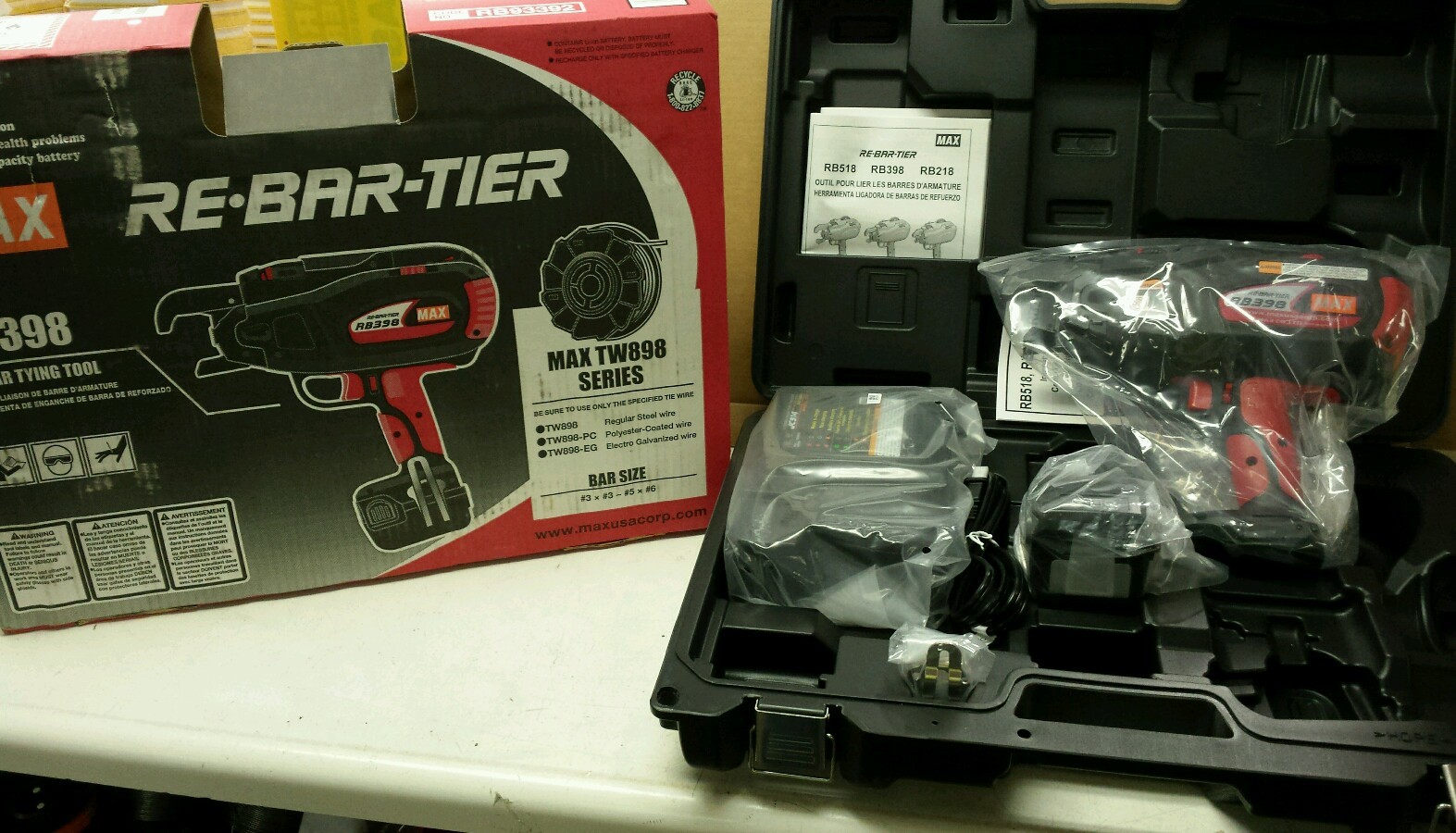 Max RB398S REBAR TIER 14.4 VT - TIES UP TO #6x#5 REBAR | eBay