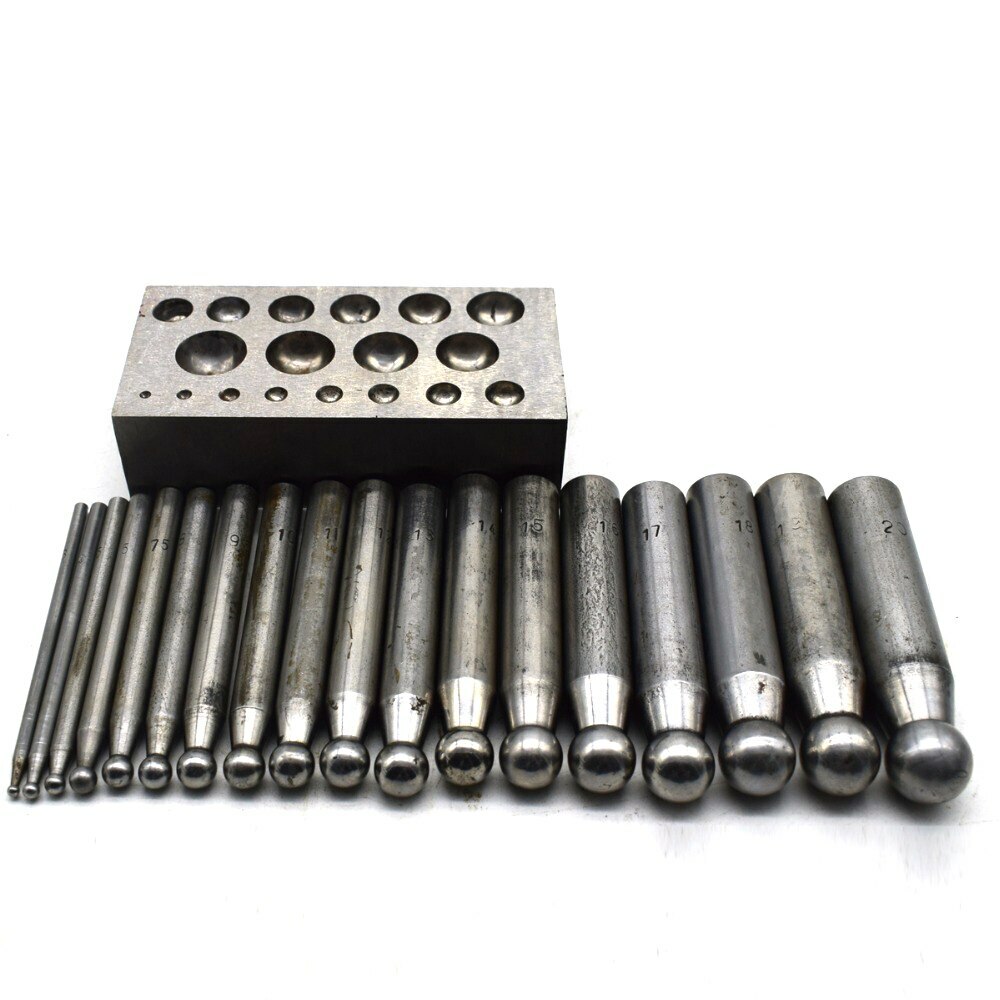 18-piece high-quality steel edging dome punch set jewelry forming tool ...