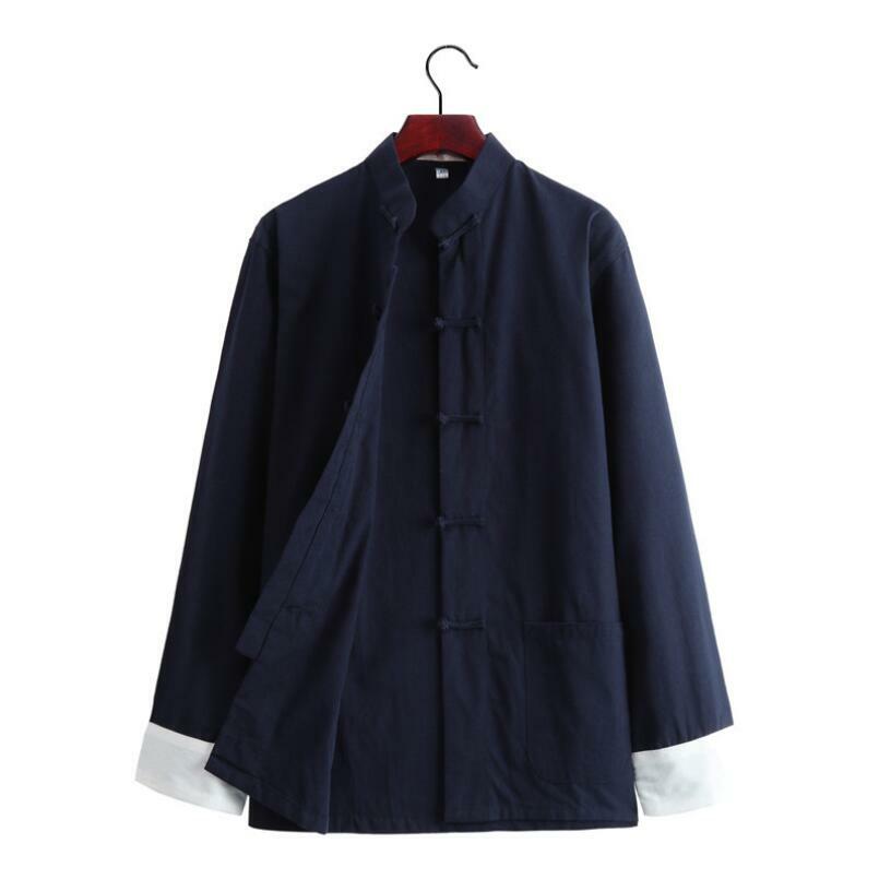 Mens Traditional Chinese Tang Suit Coat Tops Wing Chun Kung Fu Tai Chi ...