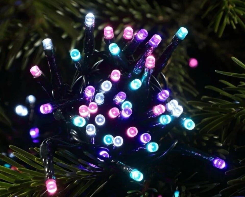 100 LED BATTERY OPERATED TIMER LIGHTS STRING FAIRY CHRISTMAS FESTIVAL ...