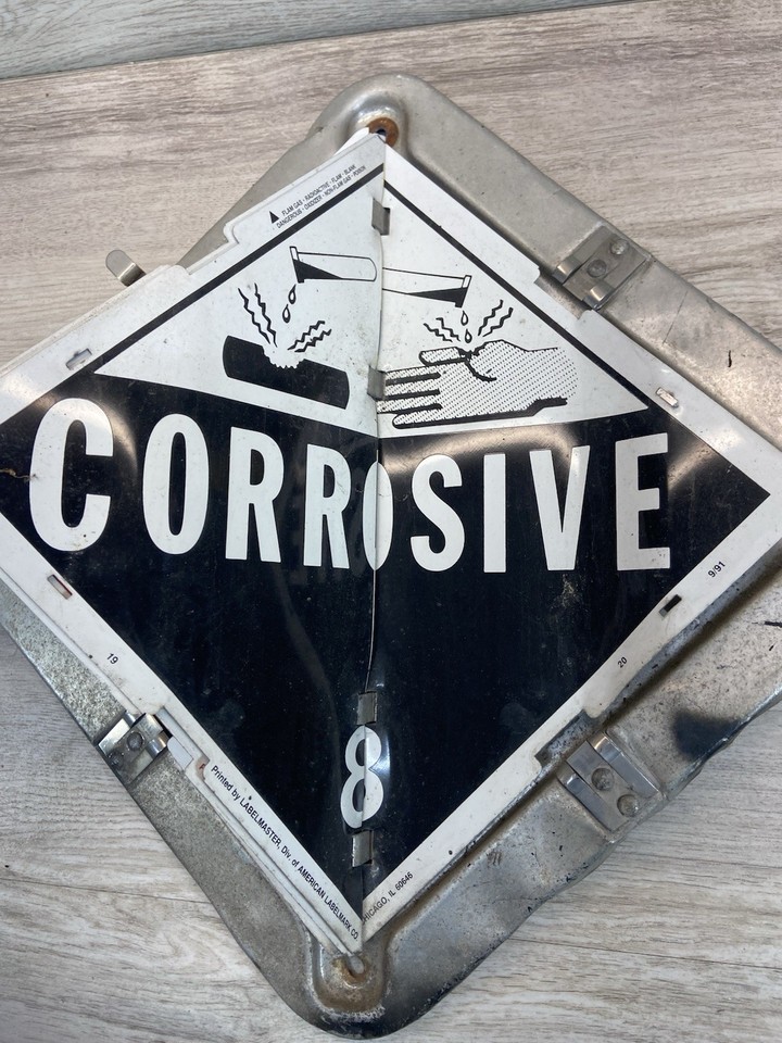 Vintage Hazard Flip Placard Signs Hazmat Semi Truck Industrial USA ...