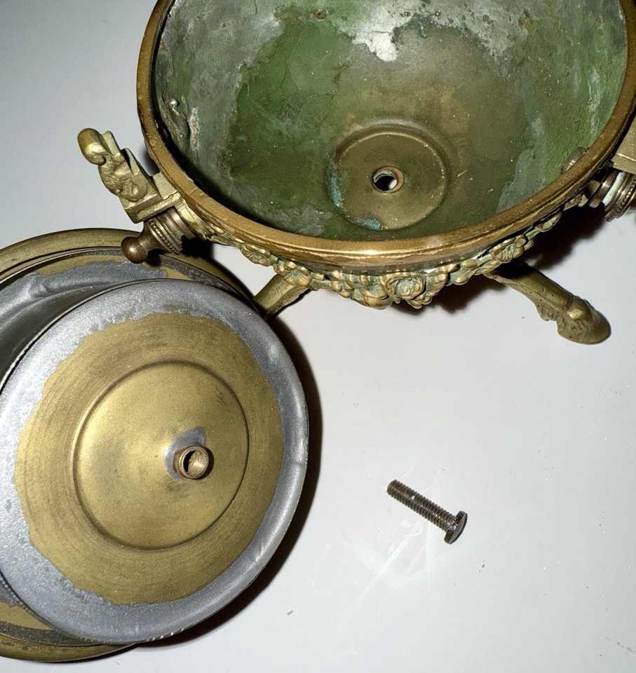 Miniature Brass Oil Kerosene Finger Lamp Lion Head, Hoof Feet, Filigree ...