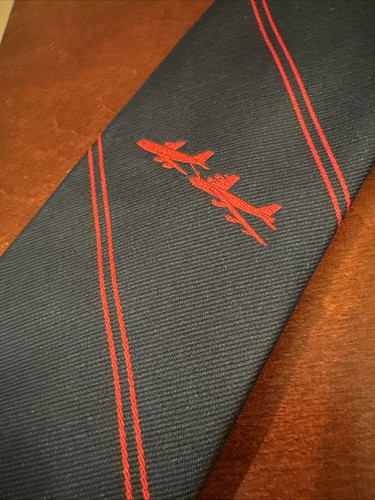 Boeing Corp Airline Pilot Necktie Navy Blue With Red Airplane Graphics ...
