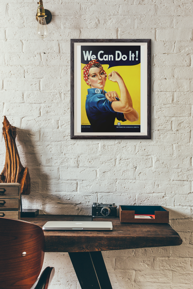 Rosie the Riveter Poster "We Can Do It" | WW2 Propaganda Art Framed or ...