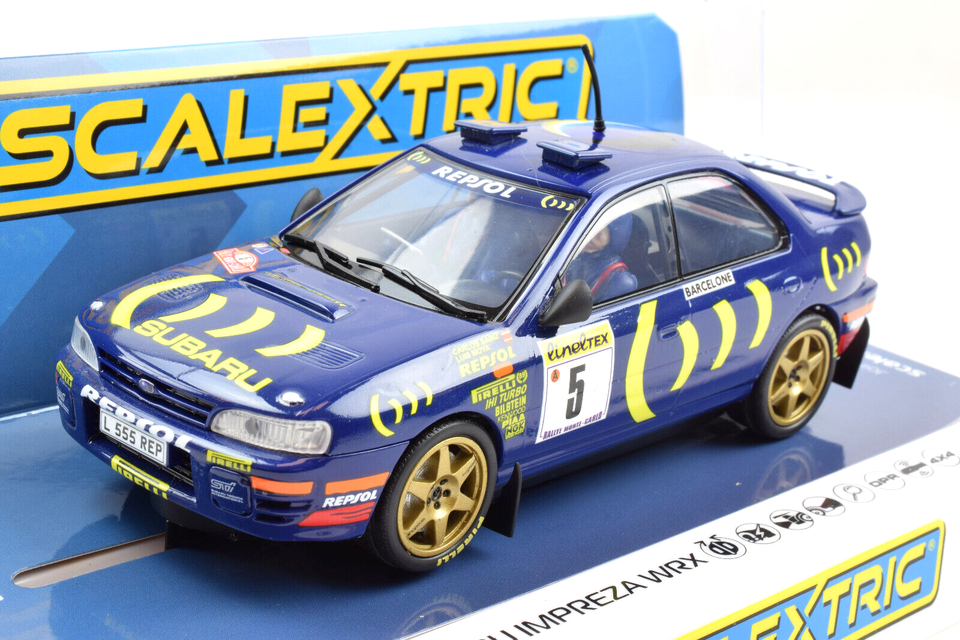 Scalextric Subaru Impreza WRX -Carlos Sainz 4x4 DPR W Lights 1/32 Slot ...