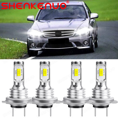 For Mercedes-Benz C250 C300 C350 - 4x Combo Headlight High & Low Beam ...