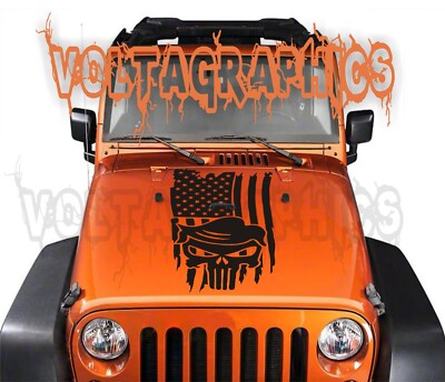 Vinyl Hood Decal for Jeep Wrangler/Gladiator USA flag Trump MAGA ...