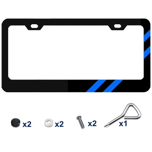 Fits For Dodge Durango Car License Plate Tags Frame Black/Blue Metal ...