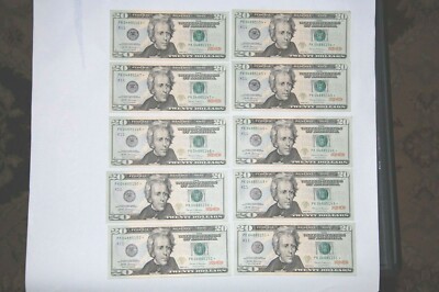 Star Notes 2017A $20.00 SET OF TEN T15 CONSECUTIVE SERIAL NO ...