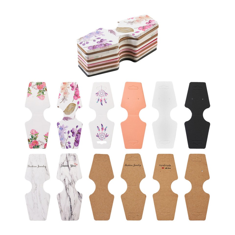 1Set Cardboard Fold Over Paper Display Hanging Cards Used For Necklace ...