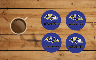 BALTIMORE RAVENS ROUND COASTER SET OF 4 CUSTOM MADE | eBay
