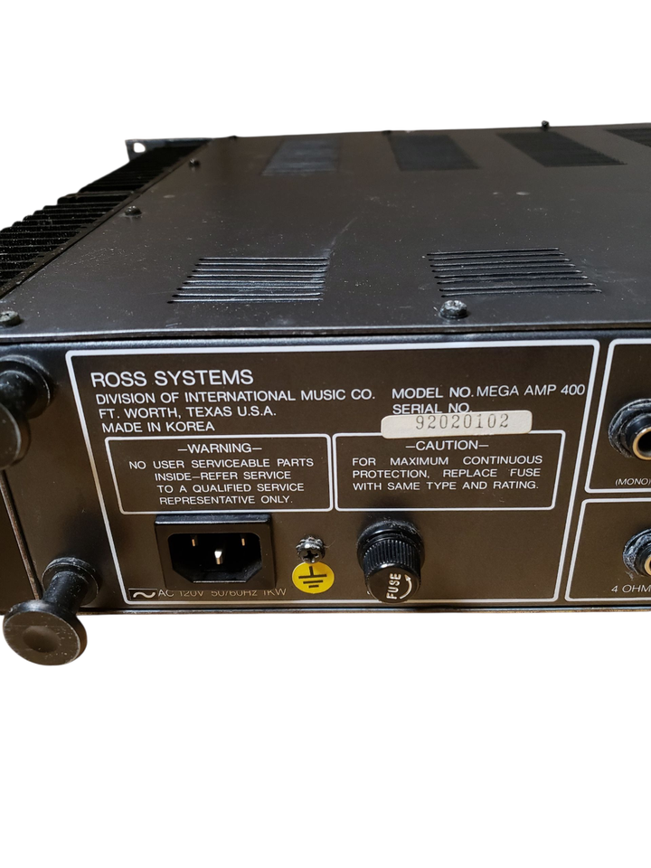 Vintage Ross Mega Amp 400 Power Amp Amplifier Tested Working | eBay