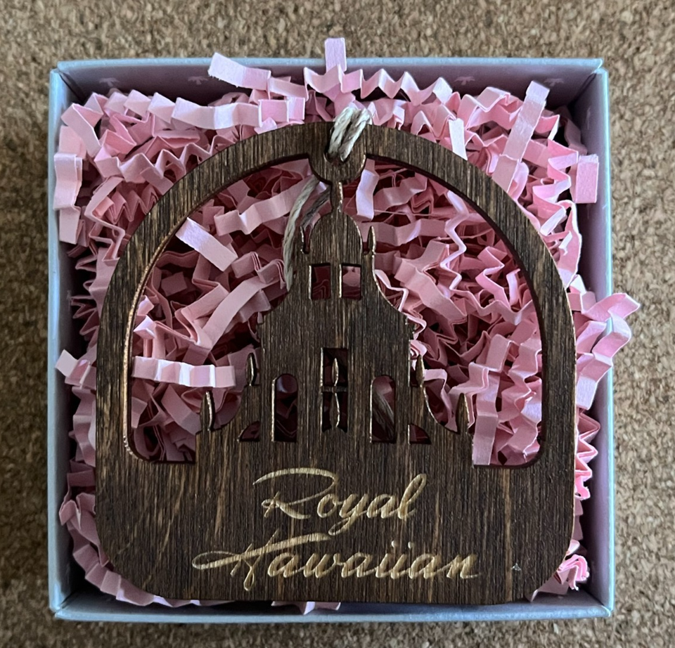 ROYAL HAWAIIAN HOTEL ORNAMENT - Hawaii PINK PALACE of THE PACIFIC Bell ...