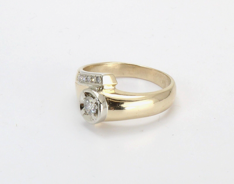 14k Solid Gold Heavy 8g Mans Dinner Pinky Ring Band 35ctw Diamonds Size ...