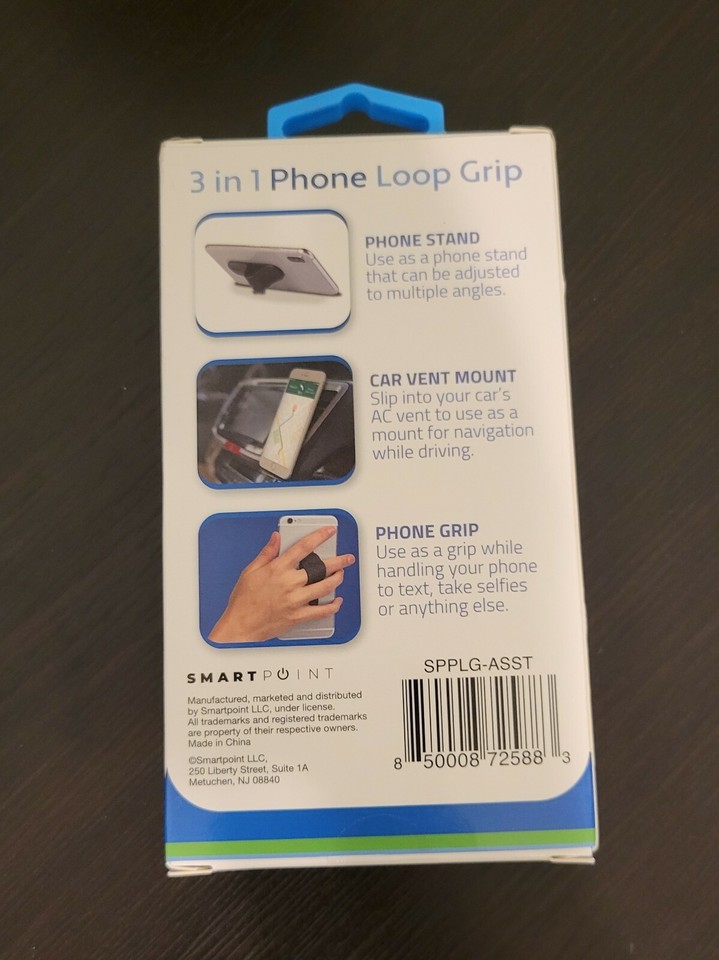 3 in 1 Slider Phone Finger Loop Grip Table Stand Vent Mount Handle ...