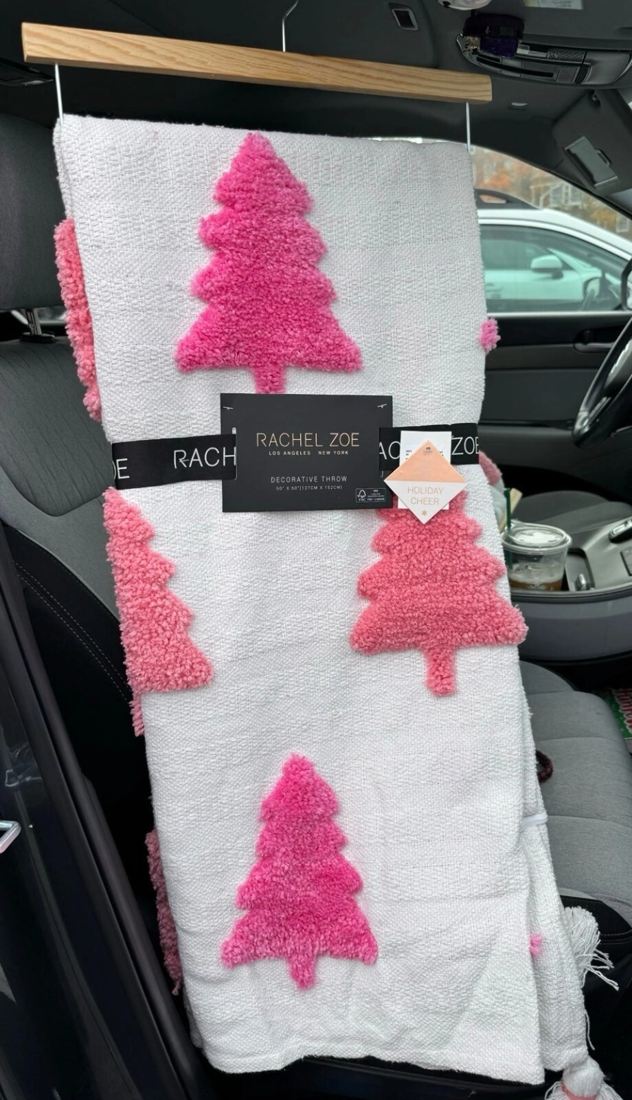 NWT Rachel Zoe Pink Christmas Tree Decorative Throw Blanket With ...