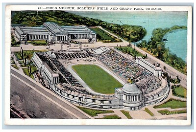 Chicago Illinois IL Postcard Field Museum Soldiers Field Grant Park ...