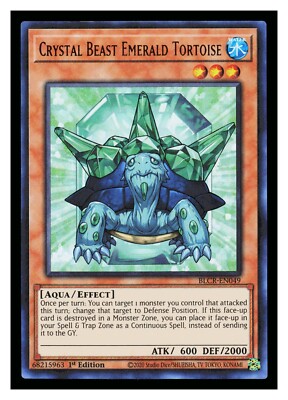 YuGiOh BLCR-EN049 Crystal Beast Emerald Tortoise Ultra Rare Crystal ...
