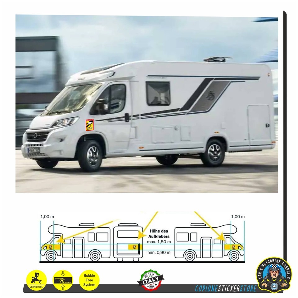 12 Stickers Camper Angle Dead Angles Morts Warning Attencion French MT ...