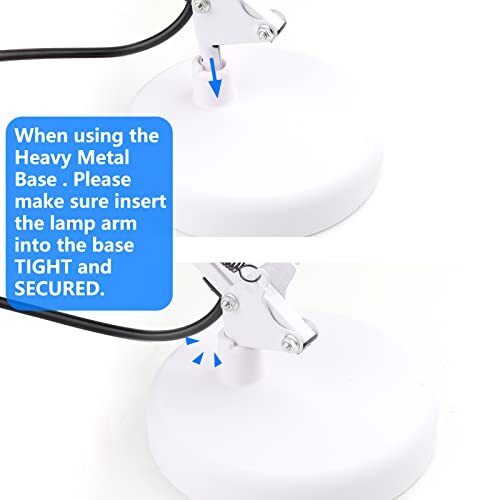 Metal Desk Lamp Adjustable Goose Neck Swing Arm Table Lamp With ...