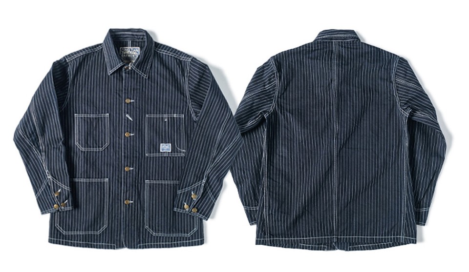 Railroad Jacket Men's Stripe Jacket Denim Jacket Work Coat Vintage ...