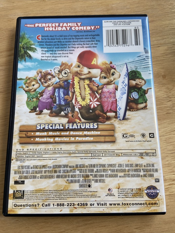Alvin and the Chipmunks: Chipwrecked (DVD, 2011) 24543752967 | eBay