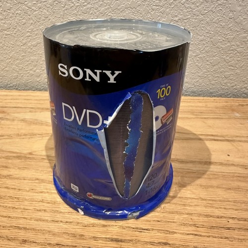 Sony DVD+R 4.7GB 120min 1-16X Recordable Blank Video Discs 100 Pack NEW ...