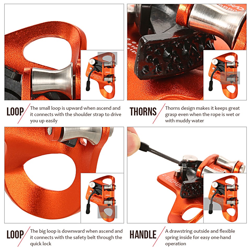 Chest Ascender Non-slip Safe Catch Chest Ascender Climbing Rope Tools ...