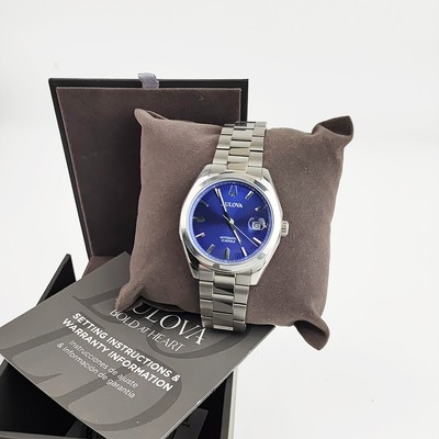 ⌚Bulova 96B436 Classic Surveyor Blue Dial Automatic Men's Calendar ...