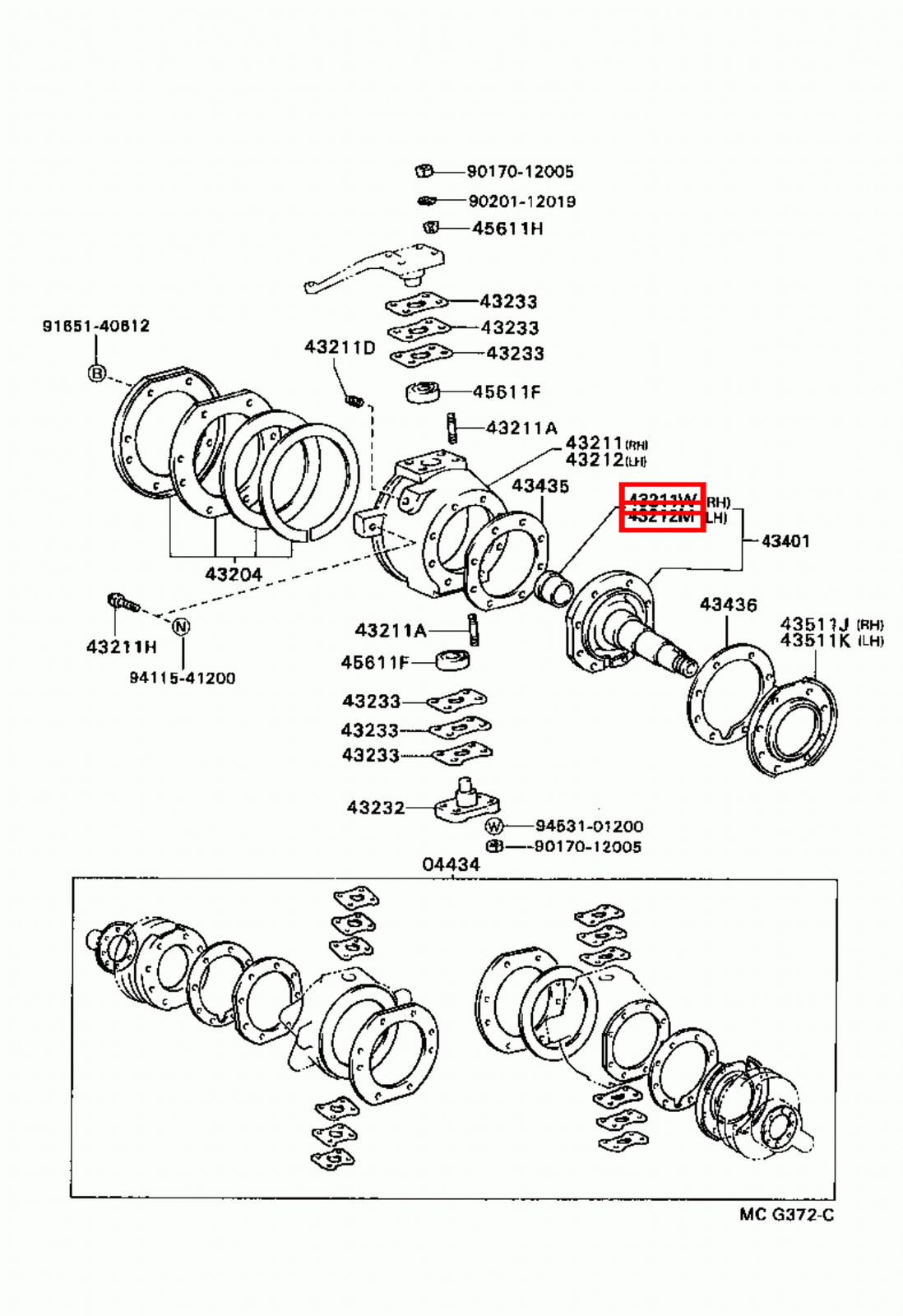 Genuine Hilux LN60 LN106 LN105 LN100 Front Steering Knuckle Axle ...