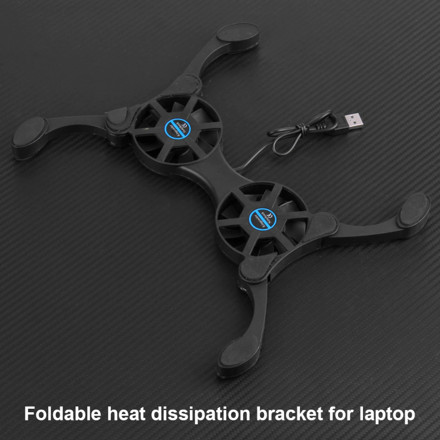 Dual USB Cooling Fan Pad Foldable Slim Fans Cooler Stand For Laptop PC ...