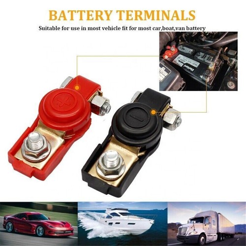 2 Pcs Car Battery Terminal Post Positive Negative Connector Heavy Duty ...