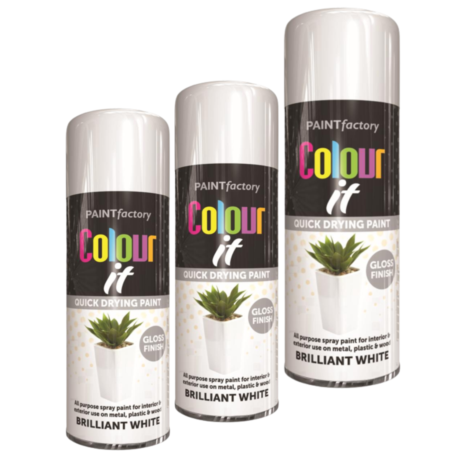 400ml Brilliant White Gloss Aerosol Spray Paint All Purpose Metal ...