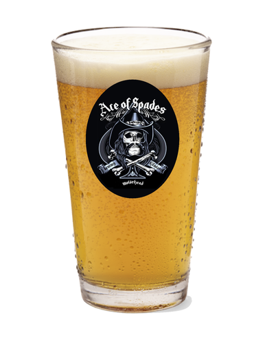Motorhead - Rock and Roll - 16oz Pint Beer Glass Pub Barware Seltzer ...