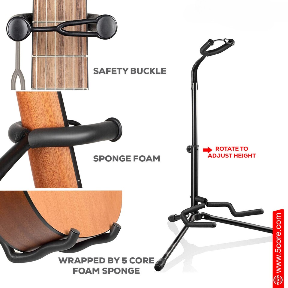Guitar Stand Floor Adjustable Fold Tripod Acoustic Electric Cello ...