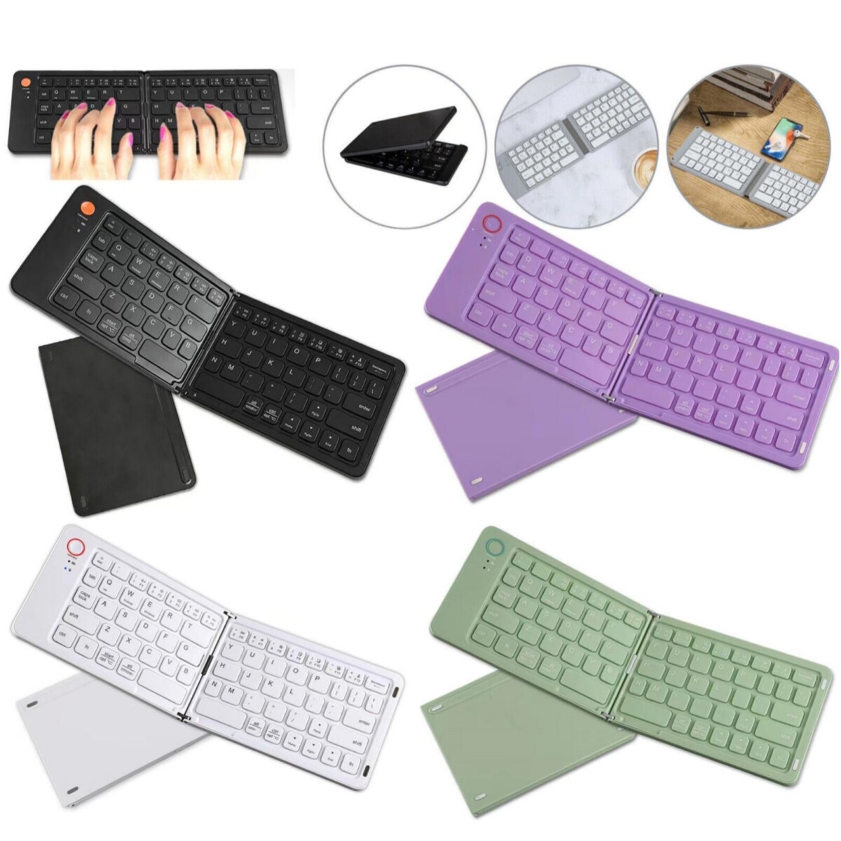 Mini Folding Keyboard Wireless Bluetooth Keyboard For Windows Android ...
