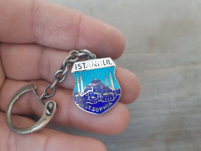 vintage Keychain Metal Turkey st.sophia Istanbul Keychain silver 800 ...