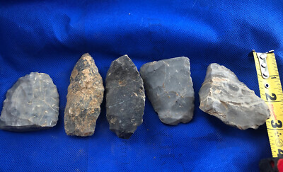 Lot of 5 Authentic Native American Scraper Artifacts - 3.5” to 3” | eBay