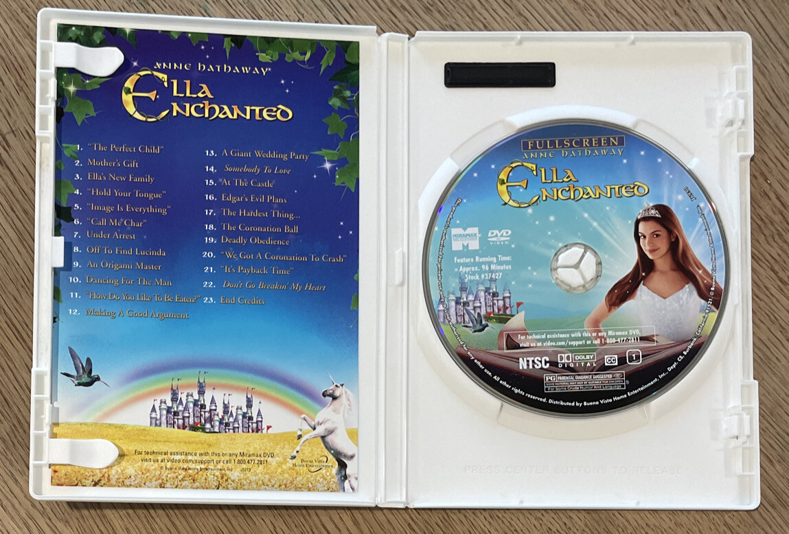 Ella Enchanted (DVD, 2004, Full Screen) Anne Hathaway 786936252606| eBay