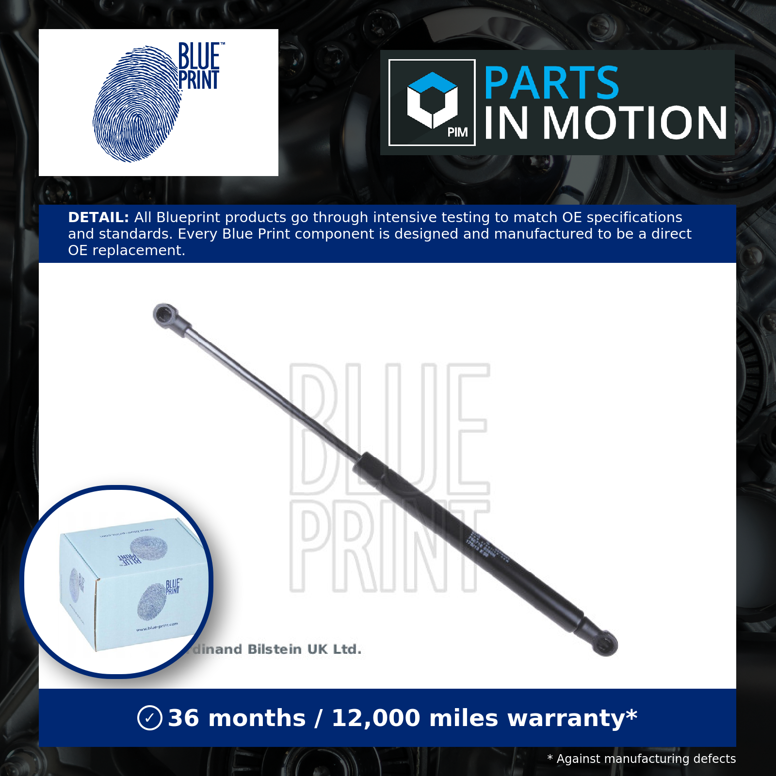 Blueprint ADG05818 Boot/Cargo Area Gas Spring 376mm Length Fits ...