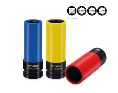 1/2" Dr 6pt Flower Profile Anti-Theft Cr-Mo Deep Impact Wheel Nut ...