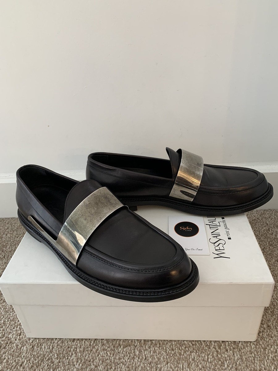 Saint Laurent Metal-Strapped Leather Loafers UK9 EU43 RRP Saint Laurent Metal-Strapped Leather Loafers UK9 EU43 RRP