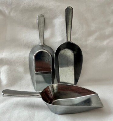 3 6” Aluminum Flat Bottom Food Grade Ice Scoops Sensory Bin Pet Food | eBay