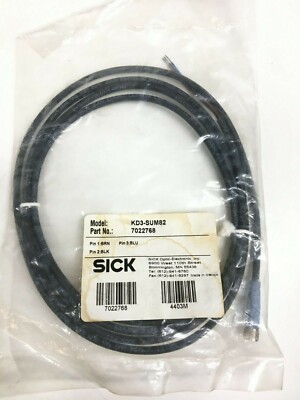 SICK KD3-SUM82 CABLE Part# 7022768 Straight 3-Pin Female Connector ...