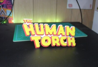 Human Torch 3D printed Comic Logo Art | eBay