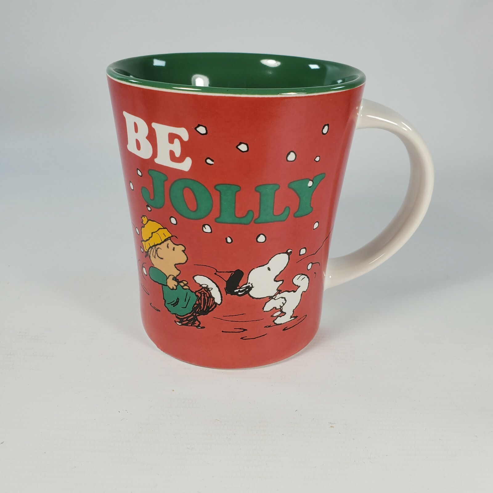 PEANUTS Snoopy Linus Red Holiday Mug Coffee Tea Hot Chocolate Be Jolly ...