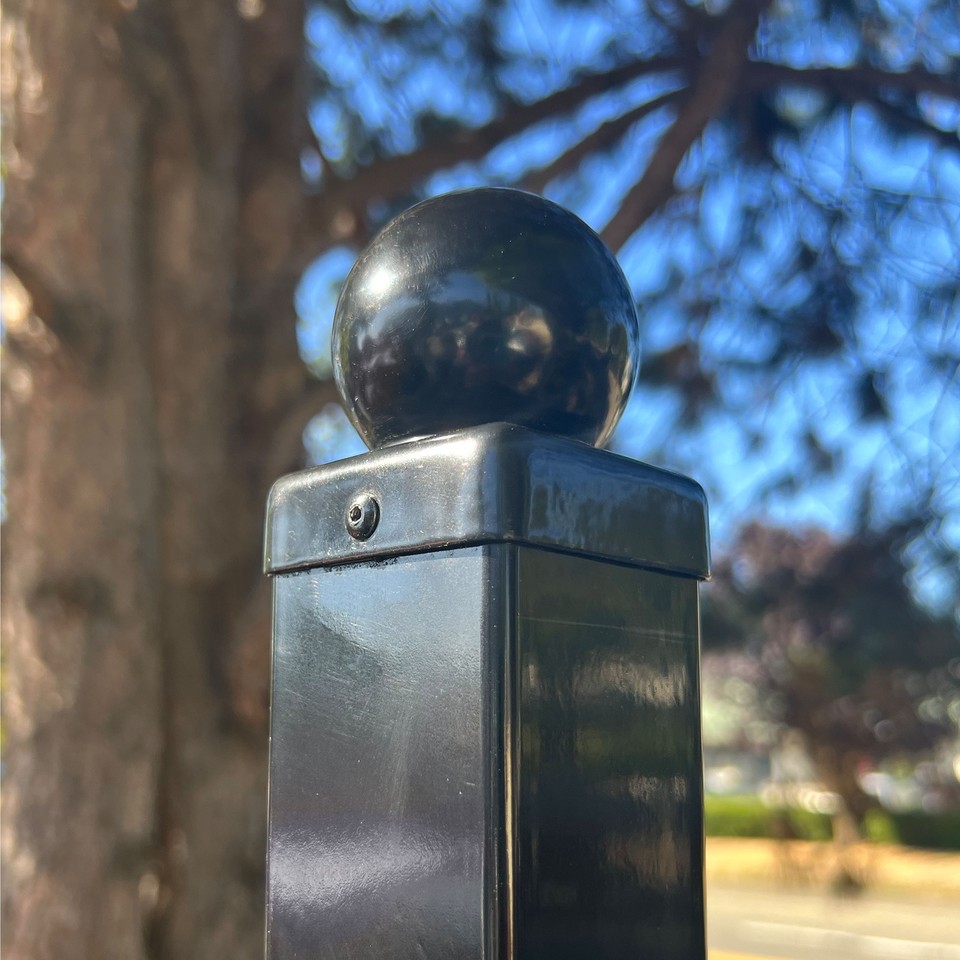 ALEKO Black Steel Gate Post 9 feet for Dual Swing Driveway Gates | eBay