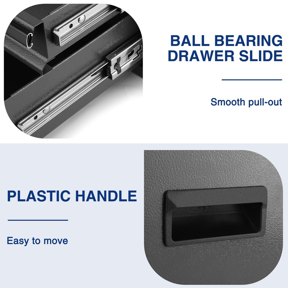 WORKPRO 15 Inch Tool Box, Metal Tool Box with 2 Drawers& 1Top Storage ...