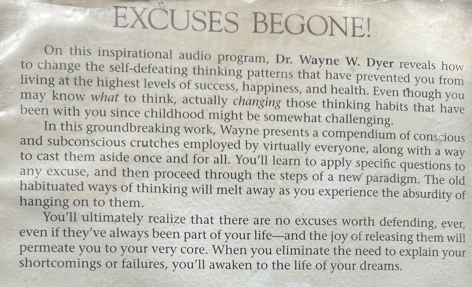 7 CD Set Excuses Begone How to Change Lifelong Thinking Habits Dr ...